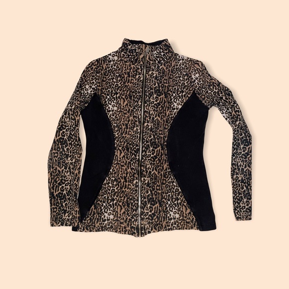 Boston Proper | Sweaters | Boston Proper Cheetah Zip Up Active Jacket ...